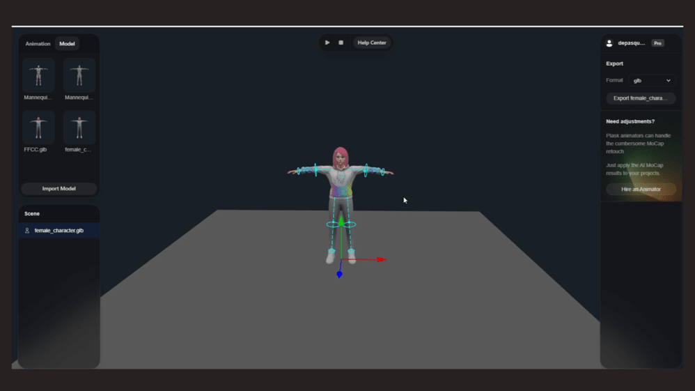 Plask Motion: AI-powered Mocap Animation Tool